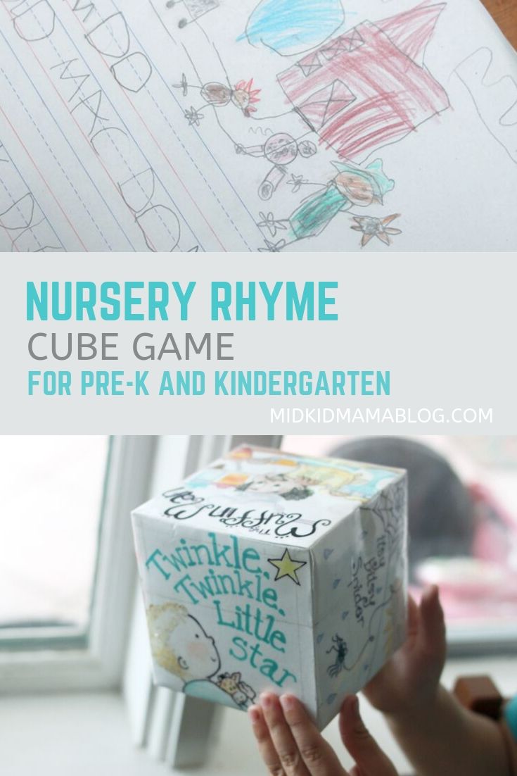 Nursery Rhyme Cube Game for Pre-K and Kindergarten - MidKid Mama