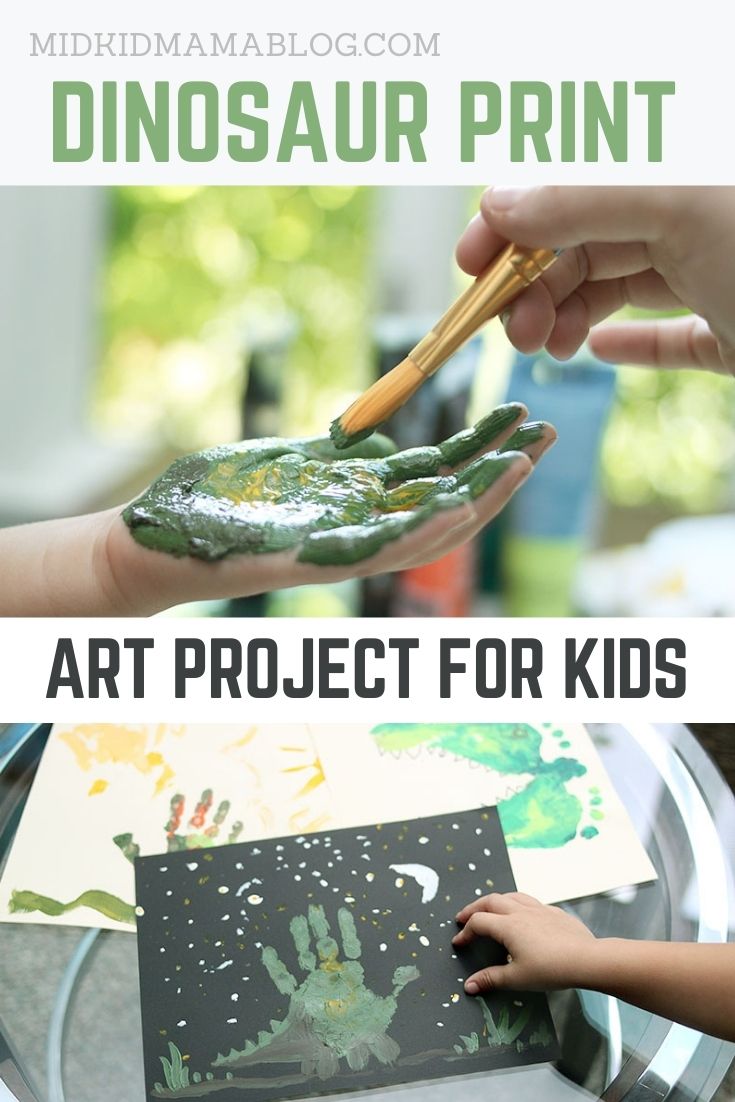 Dinosaur Kids Craft with Handprints and Footprints - MidKid Mama